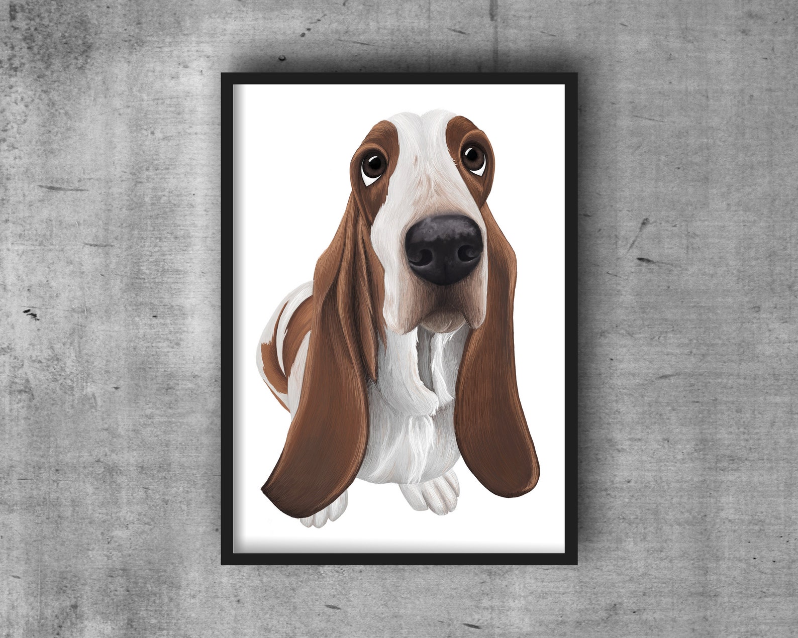 Basset Hound Gift Basset Hound Art Basset Hound Decor Dog | Etsy