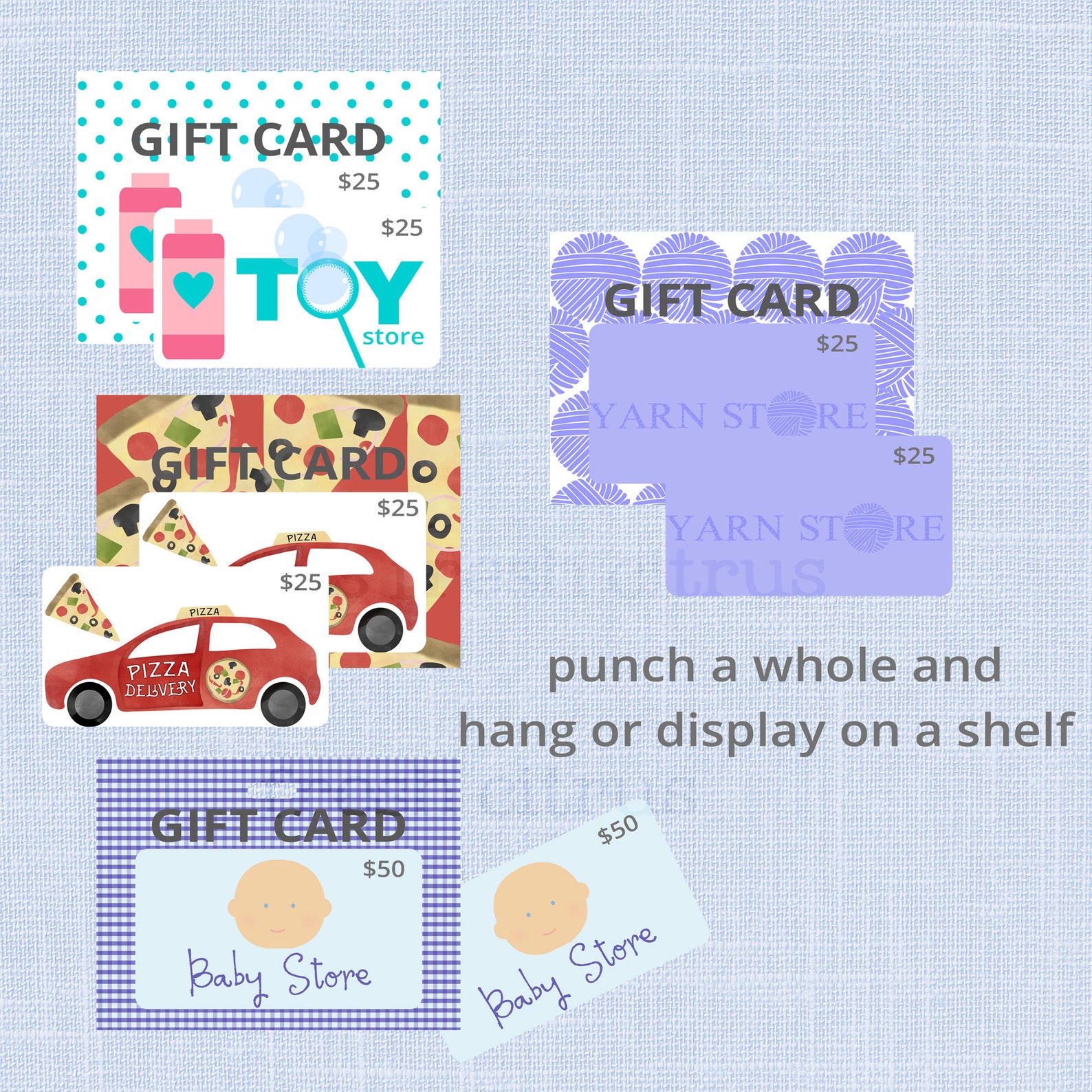 Gift Cards for Pretend Play Grocery Store Market Display Set 2 | Etsy