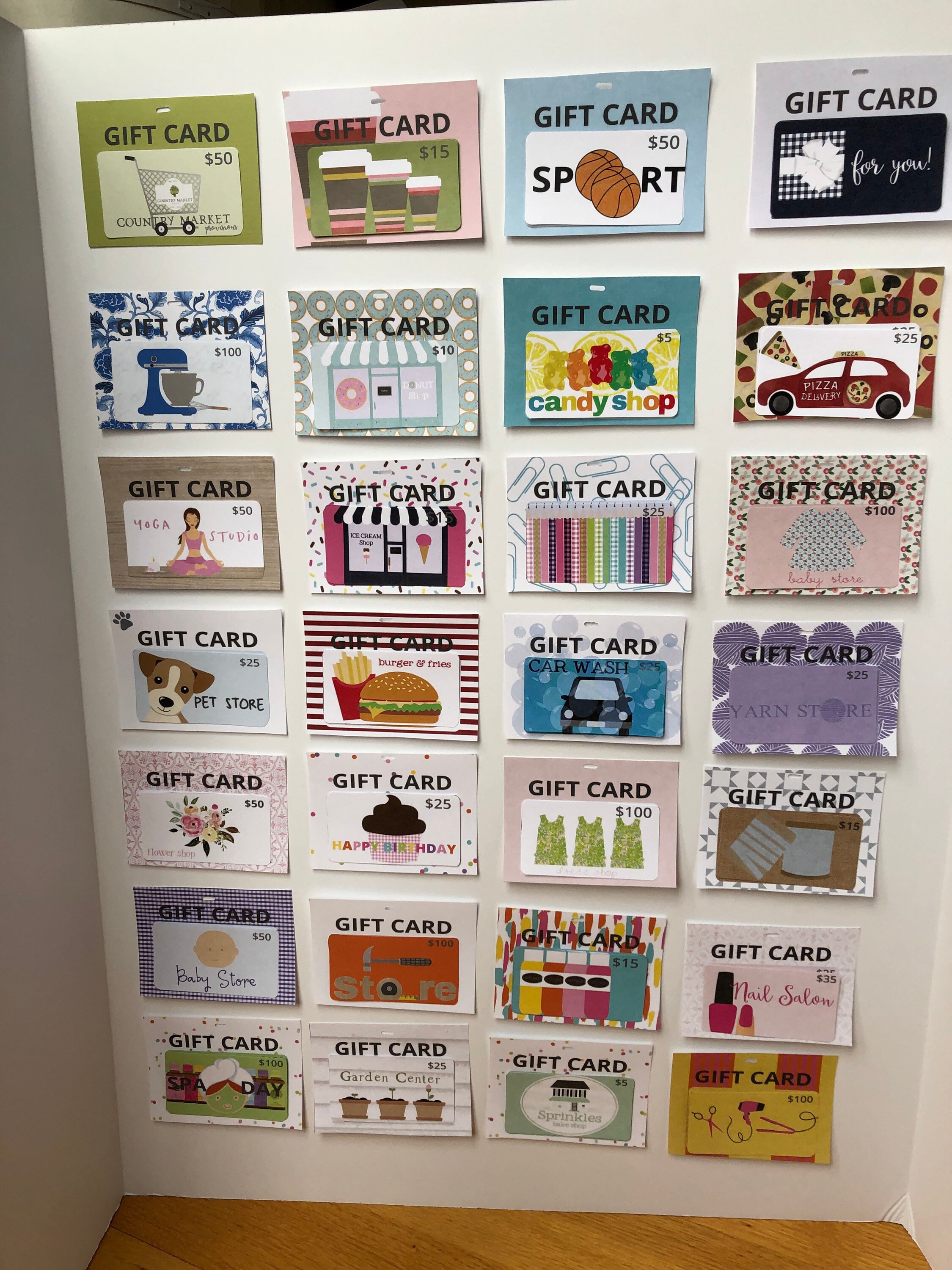 Gift Cards for Pretend Play Grocery Store Market Display Set 2 | Etsy