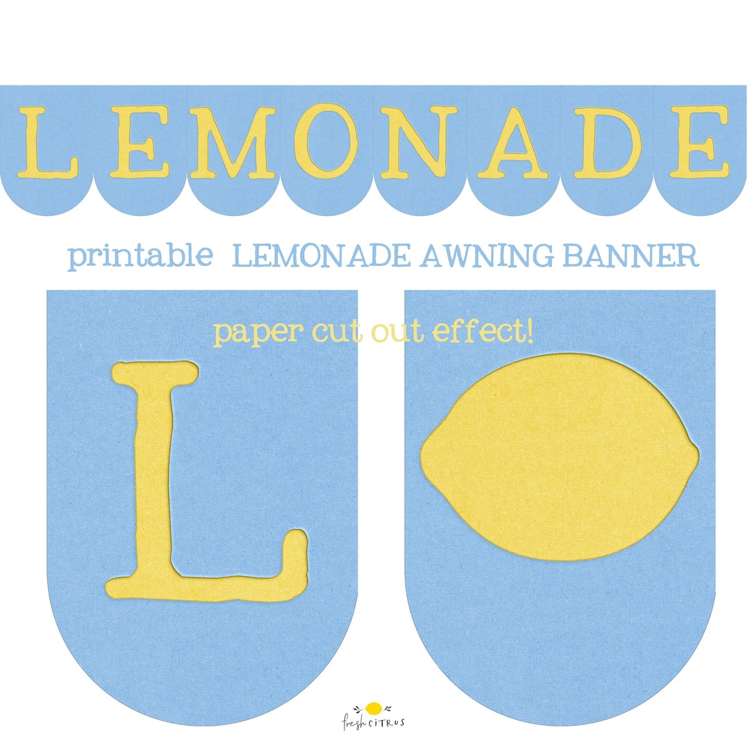 Lemonade Awning Banner Lemonade Stand Sign and Lemon Party Banner ...