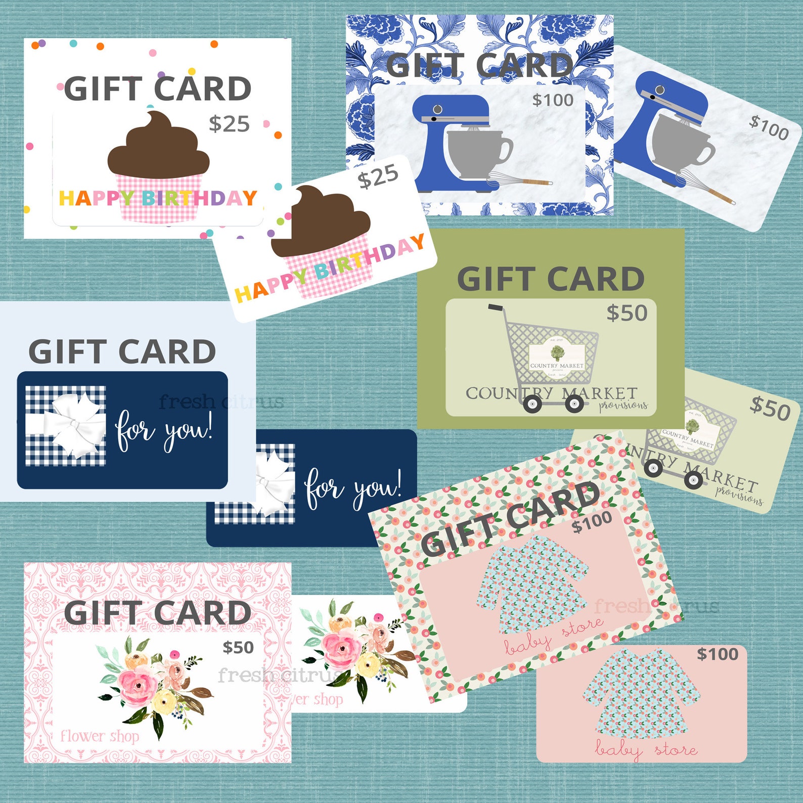 Pretend Play Gift Cards for Grocery Store Dramatic Play Market - Etsy