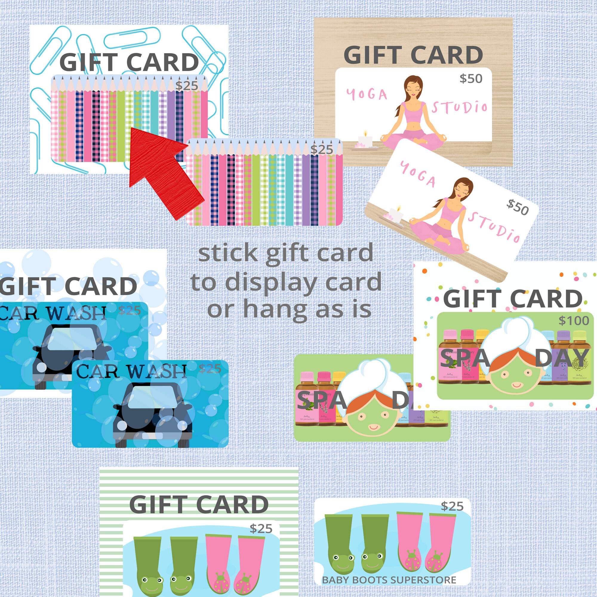Gift Cards for Pretend Play Grocery Store Market Display Set 2 | Etsy