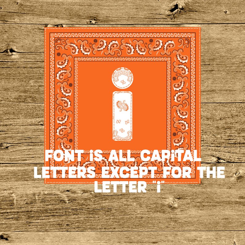 Bandana Alphabet Banner Orange Printable Instant Download - Etsy