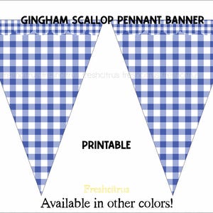 Green Gingham Pennant Flag Banner With Scalloped Edge Farmers Market ...