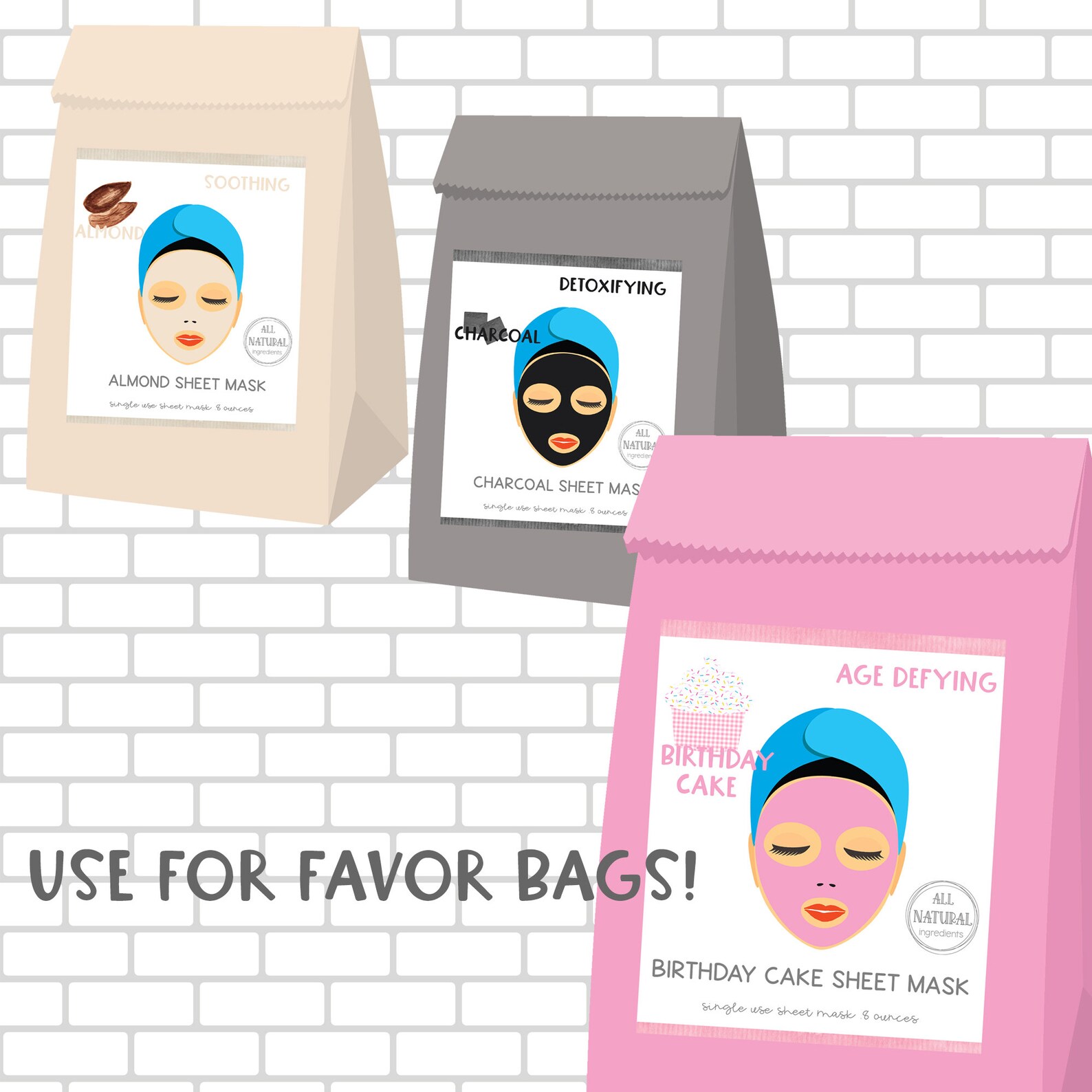 Spa Party Facial Banner and Favor Tags Pretend Play Spa - Etsy