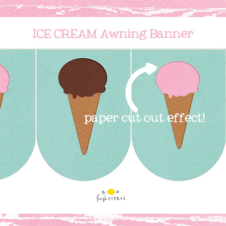 Ice Cream Awning Banner Ice Cream Party or Pretend Play - Etsy
