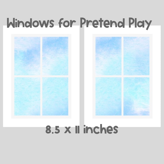 Windows for Pretend Play Blue Sky and Clouds Printable Instant | Etsy