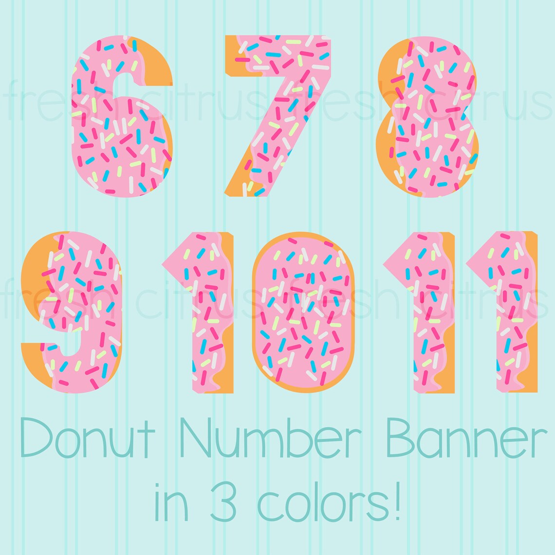 Donut Numbers Banner Printable Instant Download - Etsy