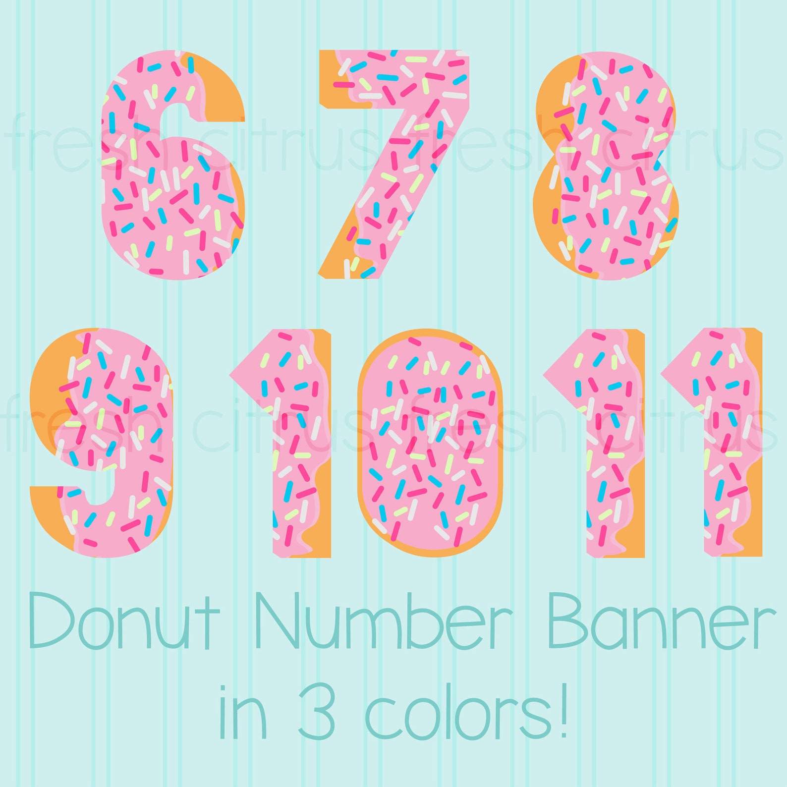 Donut Numbers Banner Printable Instant Download - Etsy