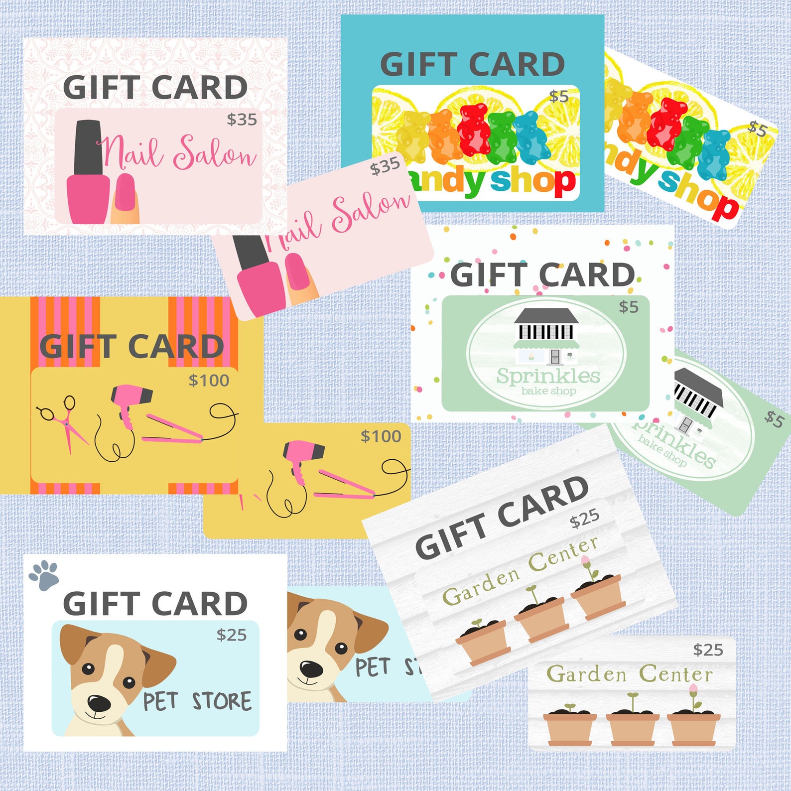 Gift Cards for Pretend Play Grocery Store Market Display Set 2 | Etsy