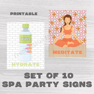 Spa Party Signs Manicure, Pedicure, Facial, Meditation Pretend Play ...