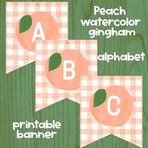 Peach Banner Template Printable Sweet Little Peach Themed | Etsy