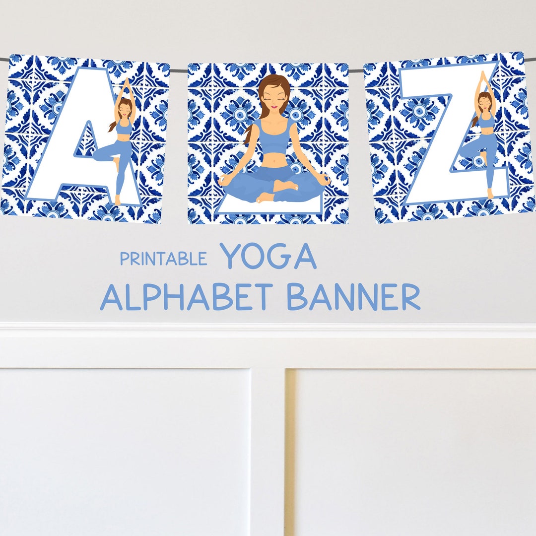 Yoga Alphabet Banner Yoga Party Printable Instant Download - Etsy