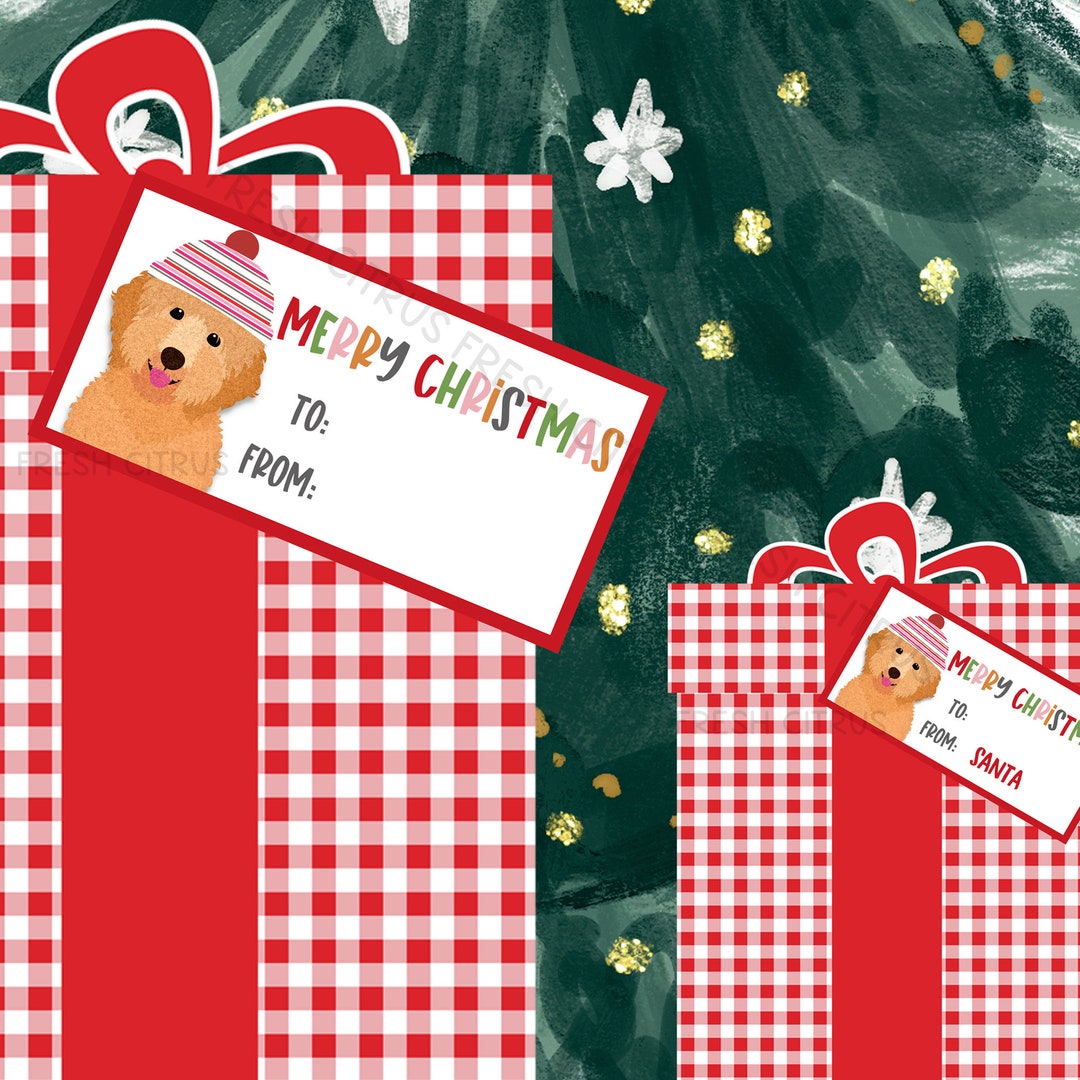 Goldendoodle Merry Christmas Tags From Santa Tags Printable Instant ...