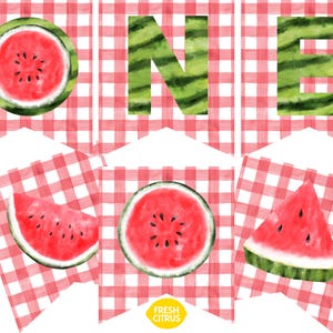 Watermelon Banner Alphabet Watermelon Party Decor Watercolor and ...