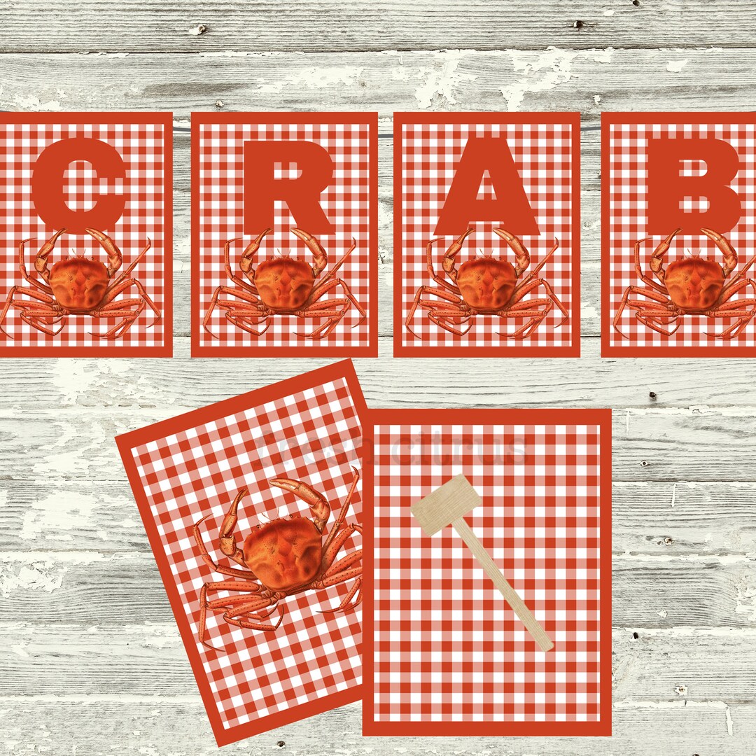 Crab Alphabet Banner A-Z Crab Mallet Spacers Printable Instant Download ...