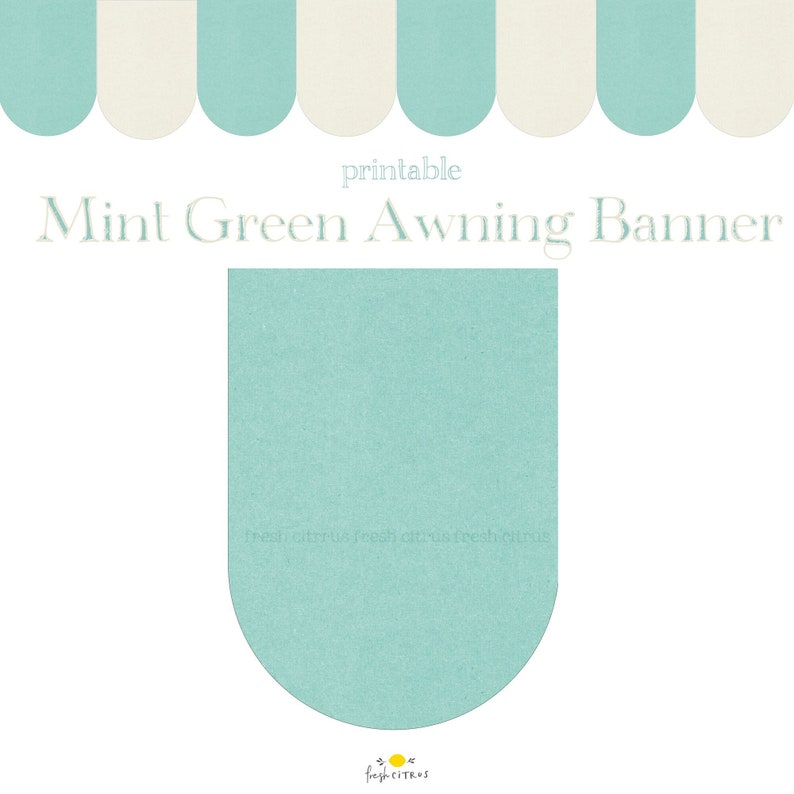Awning Banner Printable Instant Download Mint Green - Etsy