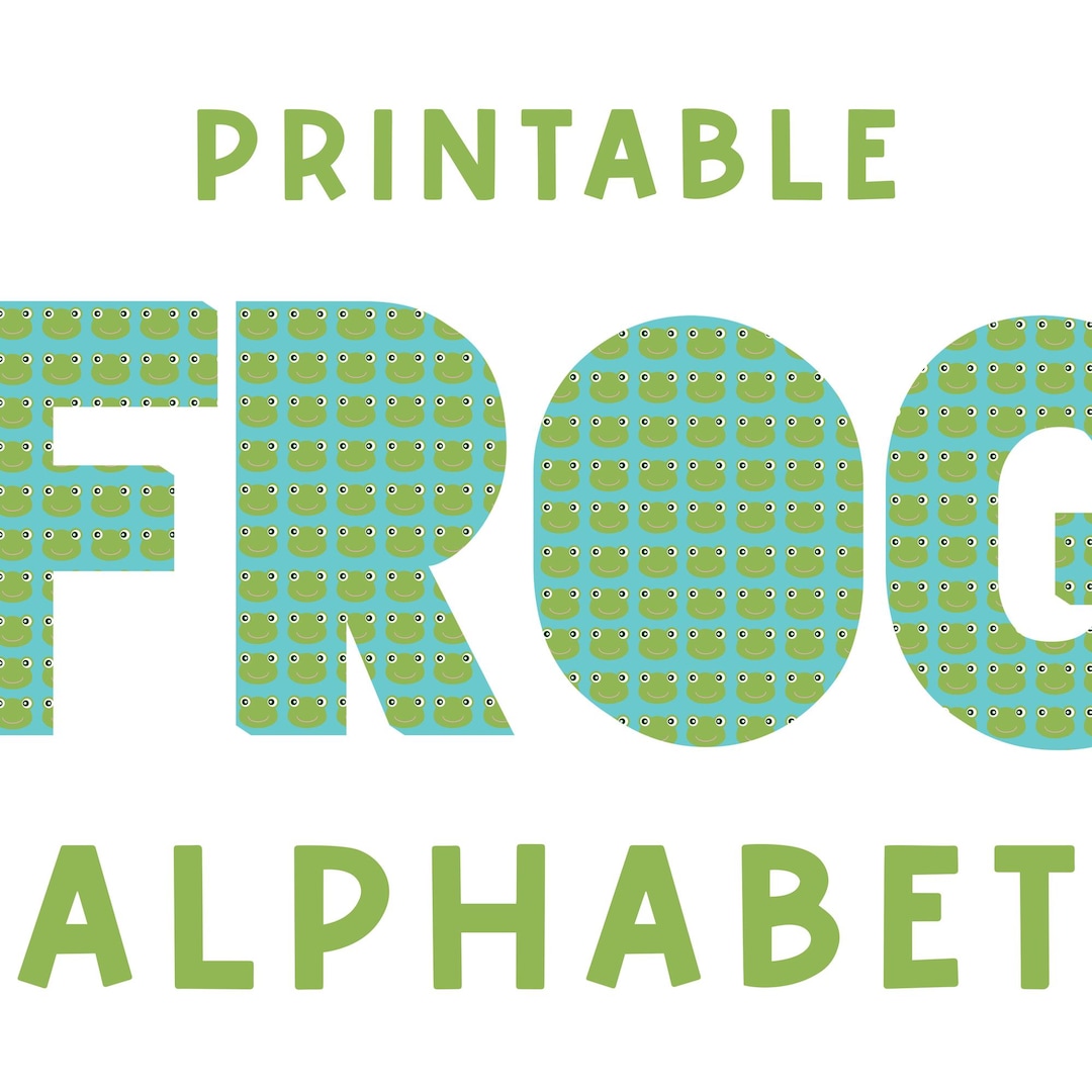 Frog Alphabet Banner Turquoise Letters A to Z Printable Instant ...