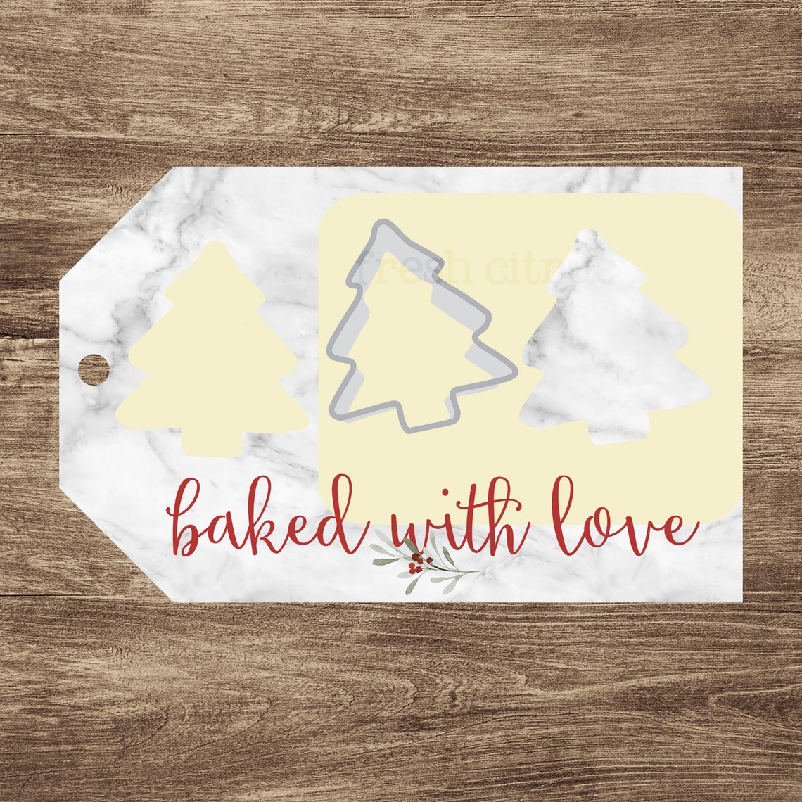 Baked With Love Cookie Gift Tag Christmas Tree Cookie Exchange - Etsy
