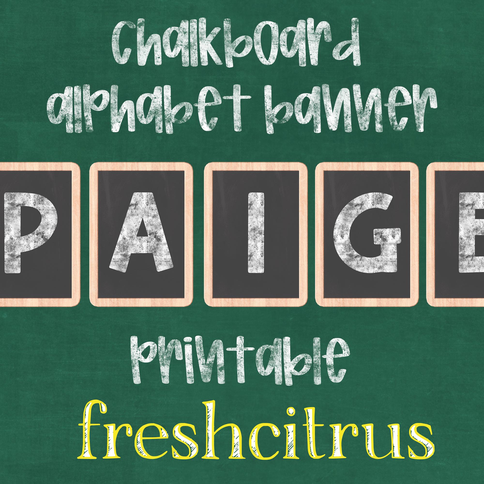 Chalkboard Alphabet Banner Printable Instant Download - Etsy