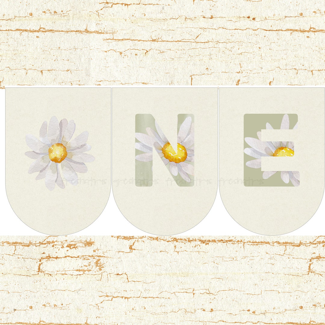 Daisy Awning Banner ONE First Birthday Daisy Party Decoration Printable ...