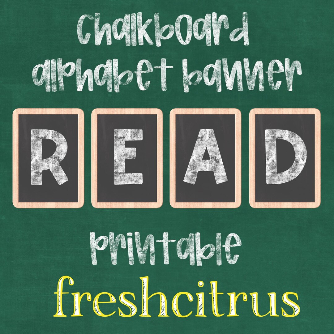 Chalkboard Alphabet Banner Printable Instant Download - Etsy