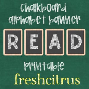 Chalkboard Alphabet Banner Printable Instant Download - Etsy