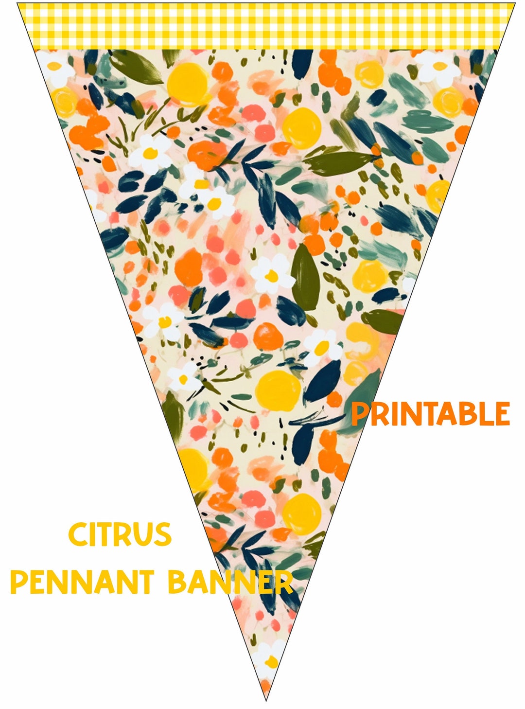 Citrus Pennant Banner Printable Instant Download - Etsy