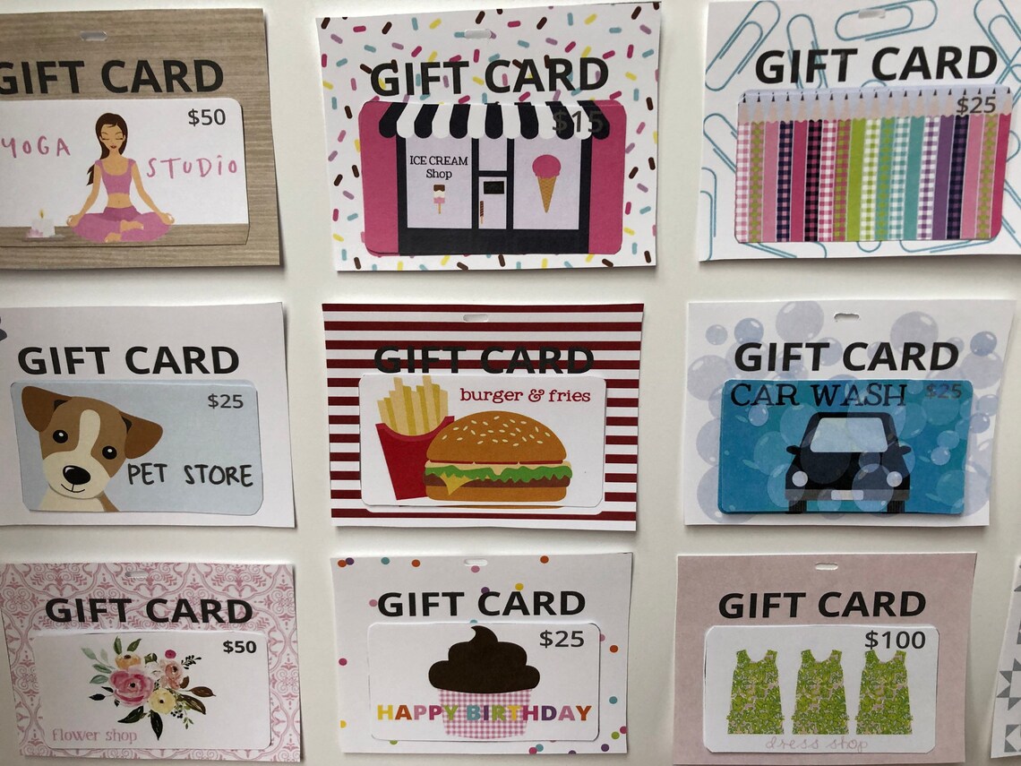 Pretend Play Gift Cards for Grocery Store Dramatic Play Market - Etsy
