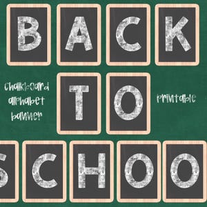 Chalkboard Alphabet Banner Printable Instant Download - Etsy