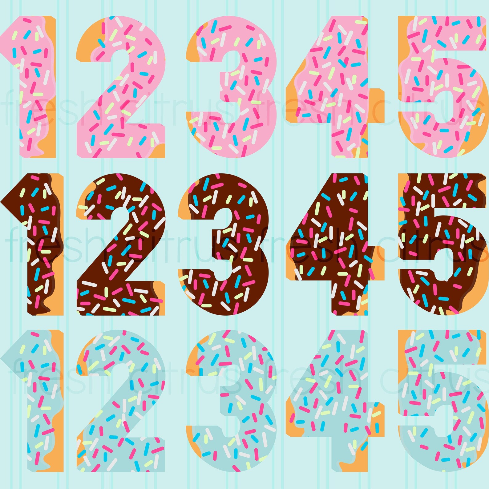Donut Numbers Banner Printable Instant Download - Etsy