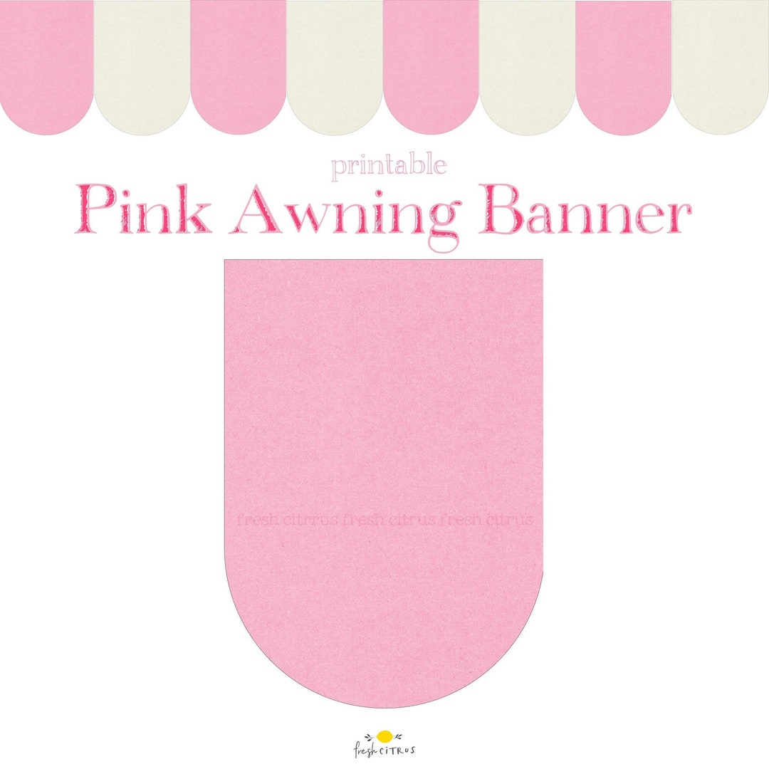 Awning Banner Printable Instant Download Light Pink - Etsy UK