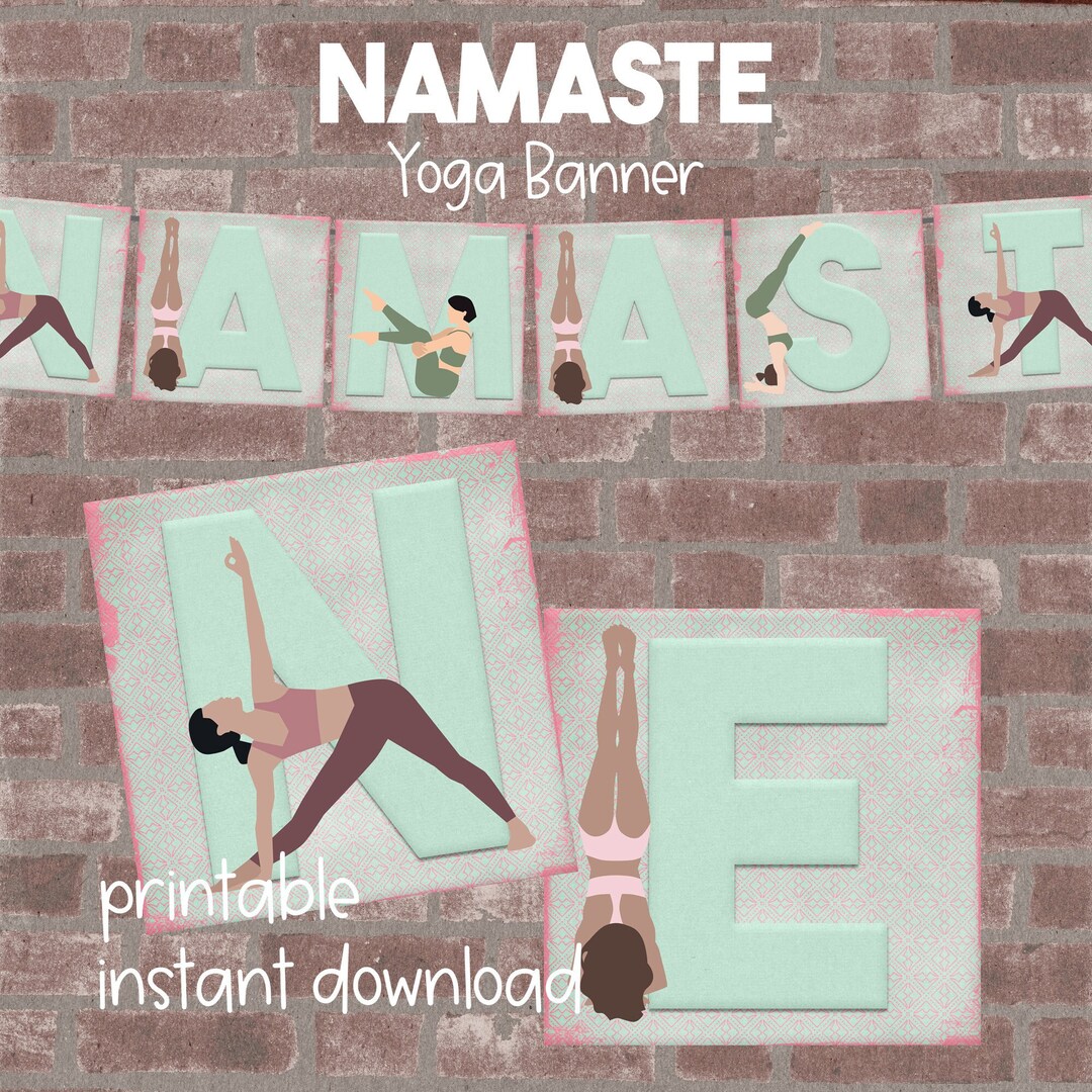 Namaste Banner Yoga Party Printable Instant Download - Etsy