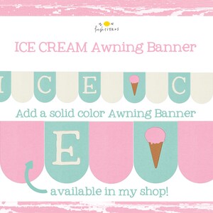 Ice Cream Awning Banner Ice Cream Party or Pretend Play Chocolate ...