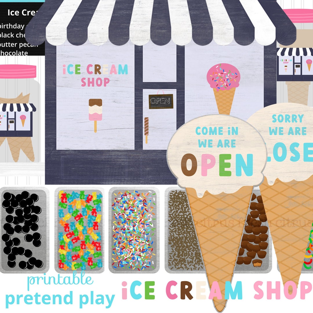 Ice Cream Shop Pretend Play Printables (PDF Download) - Etsy