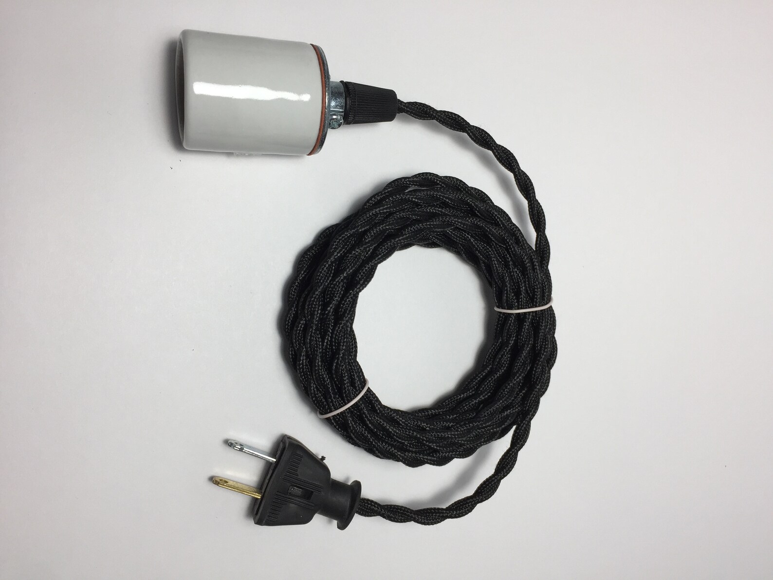 Porcelain Plug-in Pendant Light 12 Feet Cord Set Black | Etsy