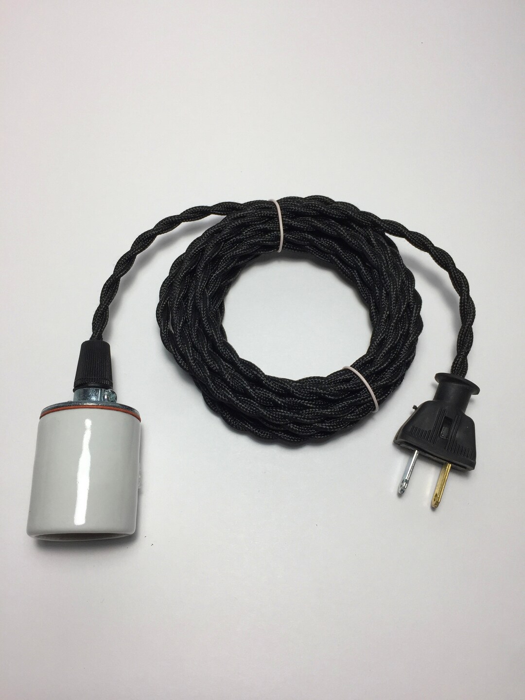 Porcelain Plug-in Pendant Light 12 Feet Cord Set Black - Etsy