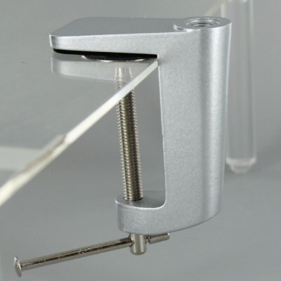 Adjustable Arm Clamp Table Lamp Clip Metal Thread 3/8 Inches Silver 2 ...