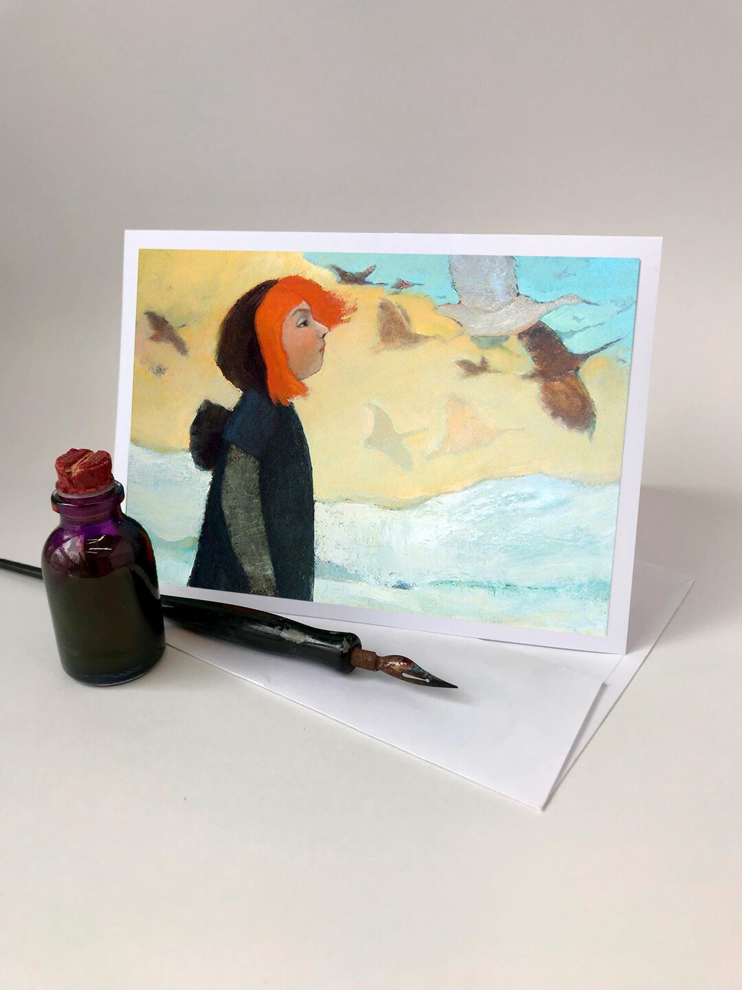 Card From Original Artwork, Blank Note Card, Art Greeting Card, Newborn ...
