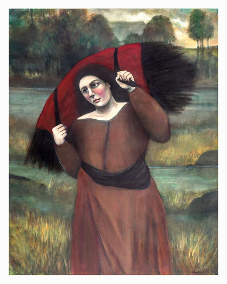 Renaissance Woman Art Foraging Art Print Strong Woman Gift | Etsy