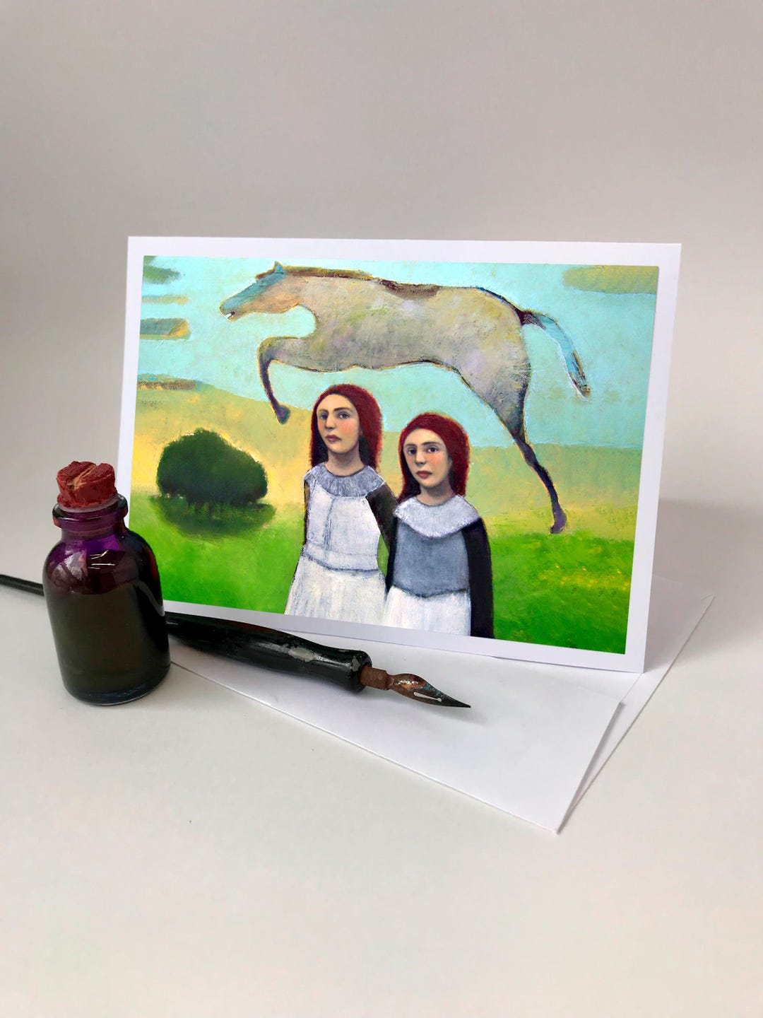 Card From Original Artwork, Blank Note Card, Art Greeting Card, Horse ...
