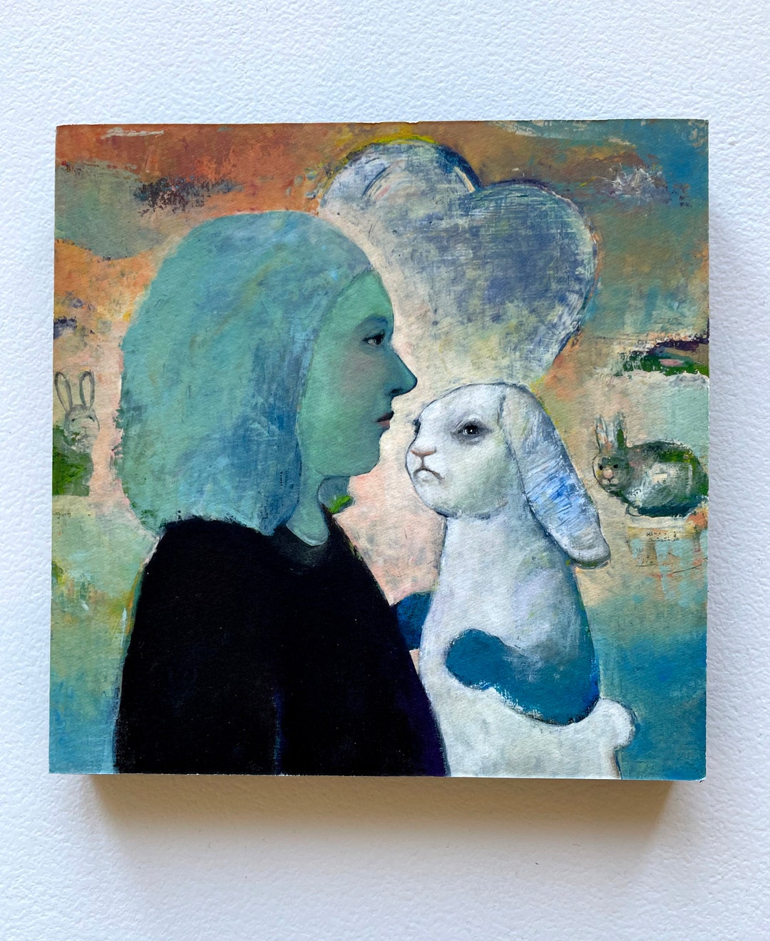 12x12 Affordable Art Print Funny Bunny Art Print Gift - Etsy