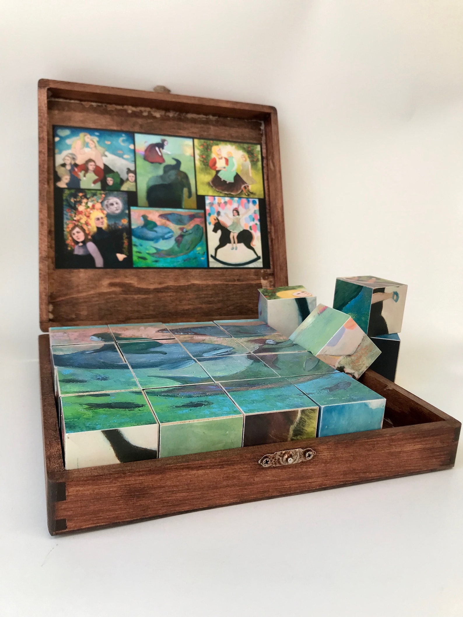 Wooden Cube Block Puzzle Wooden Puzzle Heirloom Gift Brain | Etsy