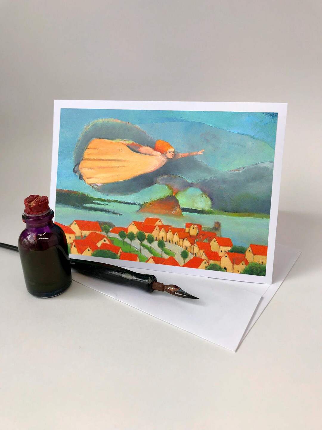 Card From Original Artwork, Blank Note Card, Art Greeting Card, Surreal ...