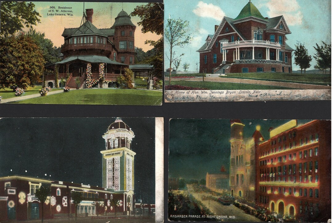 4 Vintage Postcards Buildings Around the USA - Etsy