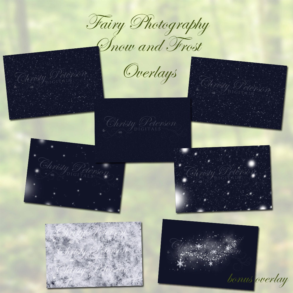6 SNOW and FROST Digital PNG Overlays for Winter Photography | Etsy