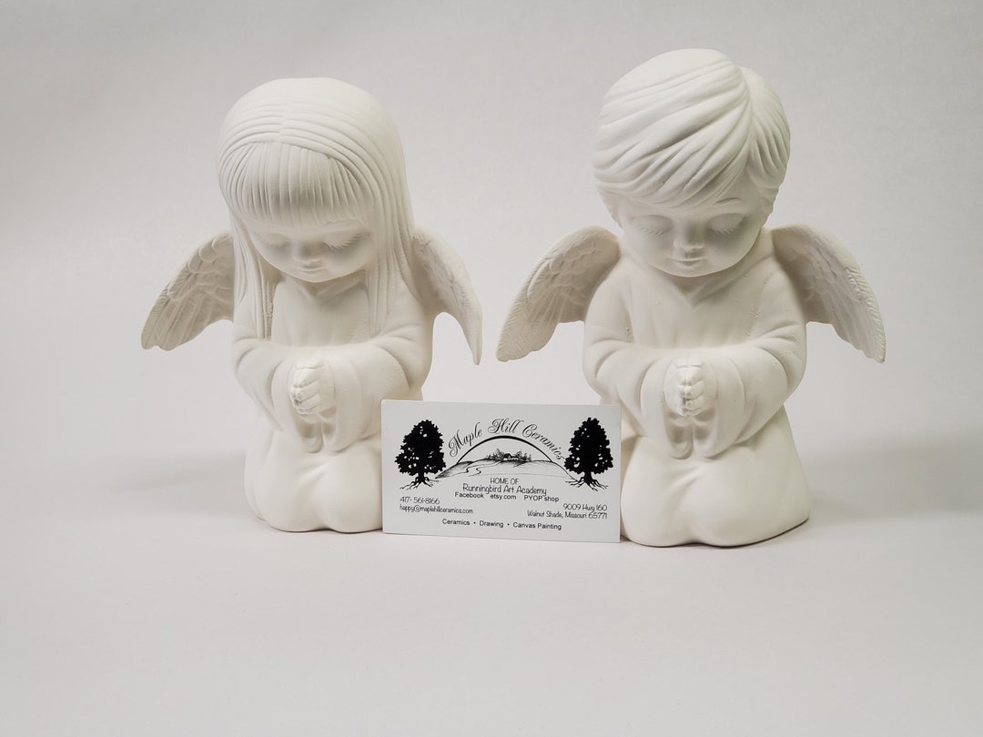 Ceramic Bisque Angel Boy Angel Girl Ready to Paint Ceramic Bisque Made ...
