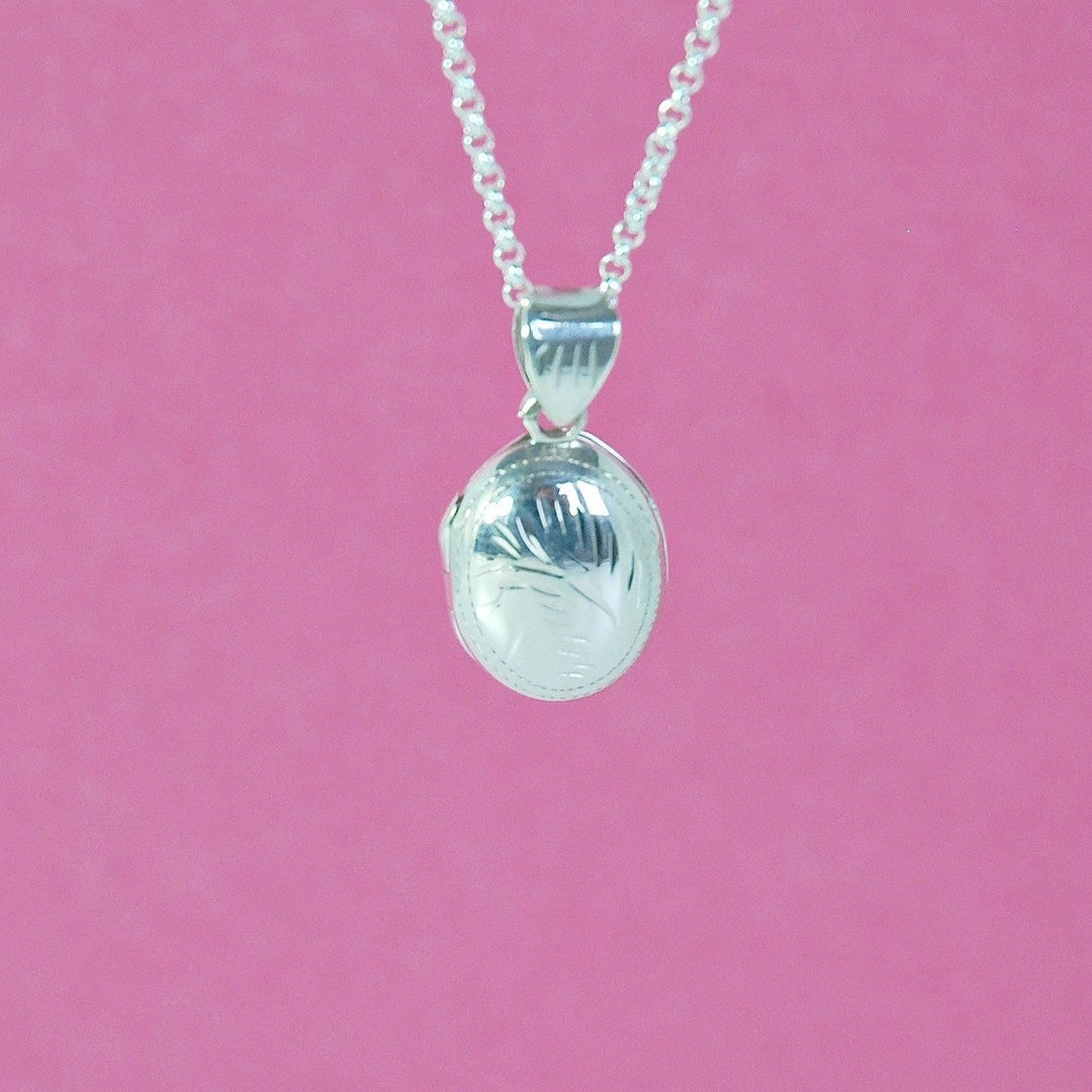 925 Sterling Silver Locket Pendant, Oval Locket, Silver Keepsake Locket ...