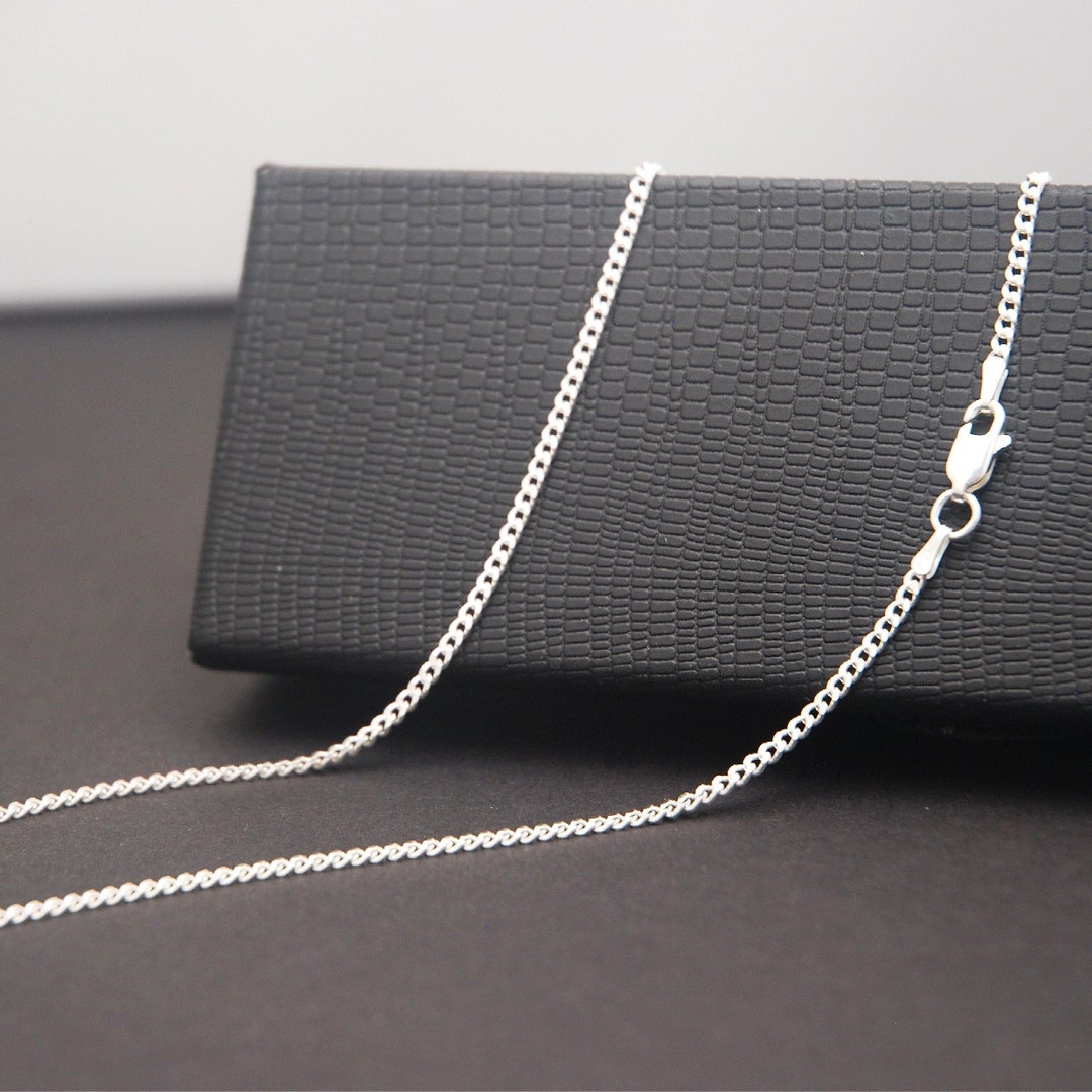 24 Inch Curb Chain, 925 Sterling Silver, Finished 2mm Thick Smooth ...