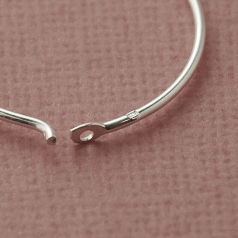 25 Mm Sterling Silver Round Dangle Earring Hoops, 18 Gauge Thickness ...